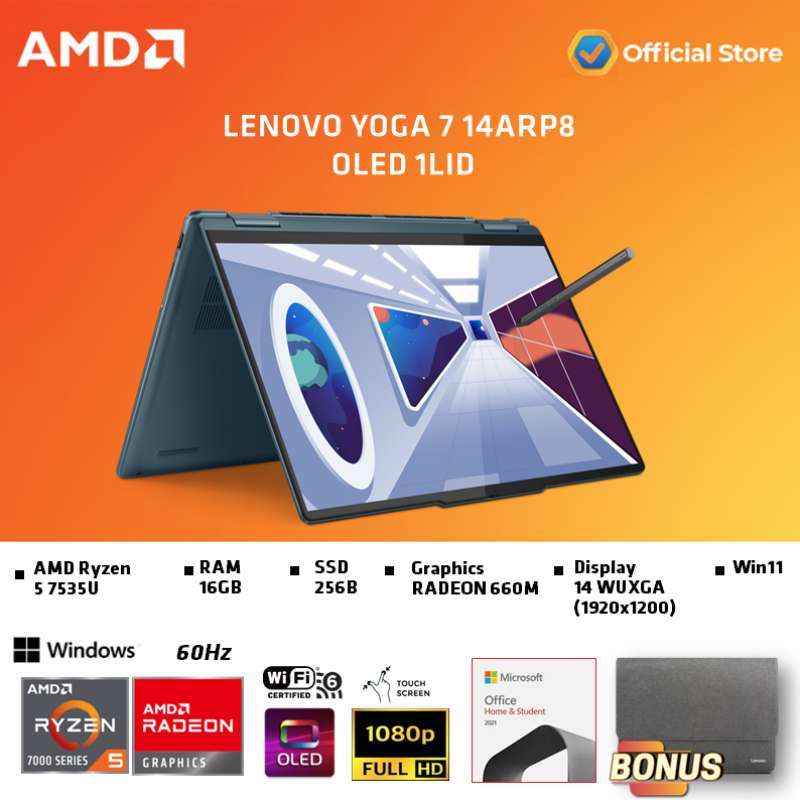 Jual Lenovo Yoga 7 14arp8 Oled Ryzen 5 7535u 16gb 512gb 14 0 Wuxga Pen 2in1 Touch Win11 Ohs