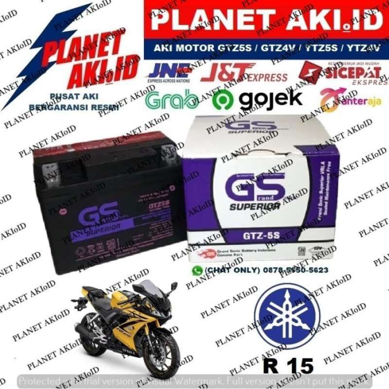 Promo Aki Motor Yamaha R15 Gtz5s Gs Y Accu Kering Mf Diskon 23% Di ...