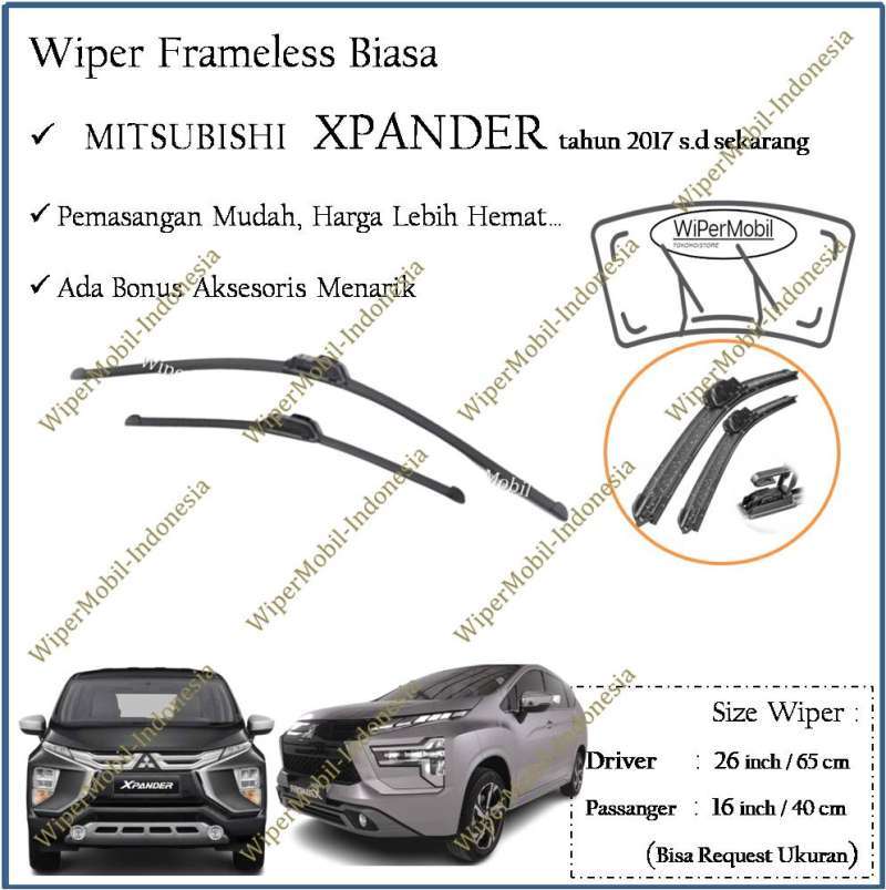 Promo Wiper Frameless Kaca Mobil Mitsubishi Xpander 2017 2018 2019 2020 ...
