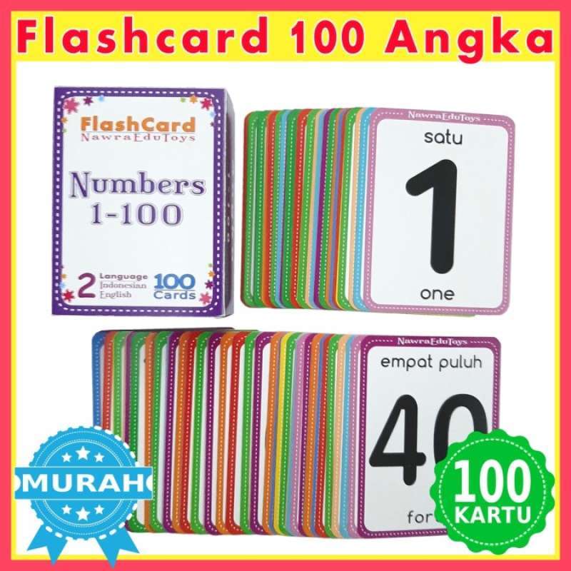 Promo Flashcard 100 Angka, Flash Card Number , Kartu Pintar Belajar ...
