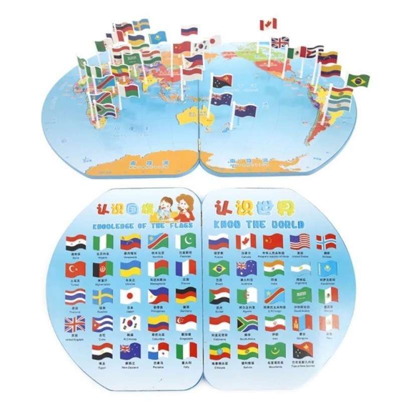 Promo Map Of The World - Mainan Edukasi Anak Peta Dunia Bendera Negara ...