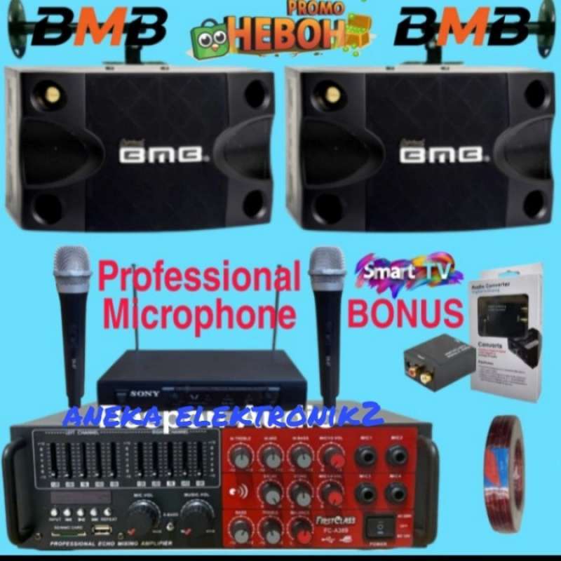 Promo PAKET KARAOKE SOUND SYSTEM SPEAKER BMB 8 + AMPLIFIER DAN MIC ...