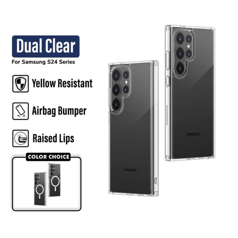 Promo Case Samsung Galaxy S24 Ultra Plus Octagoods Dual Clear Magnetic ...