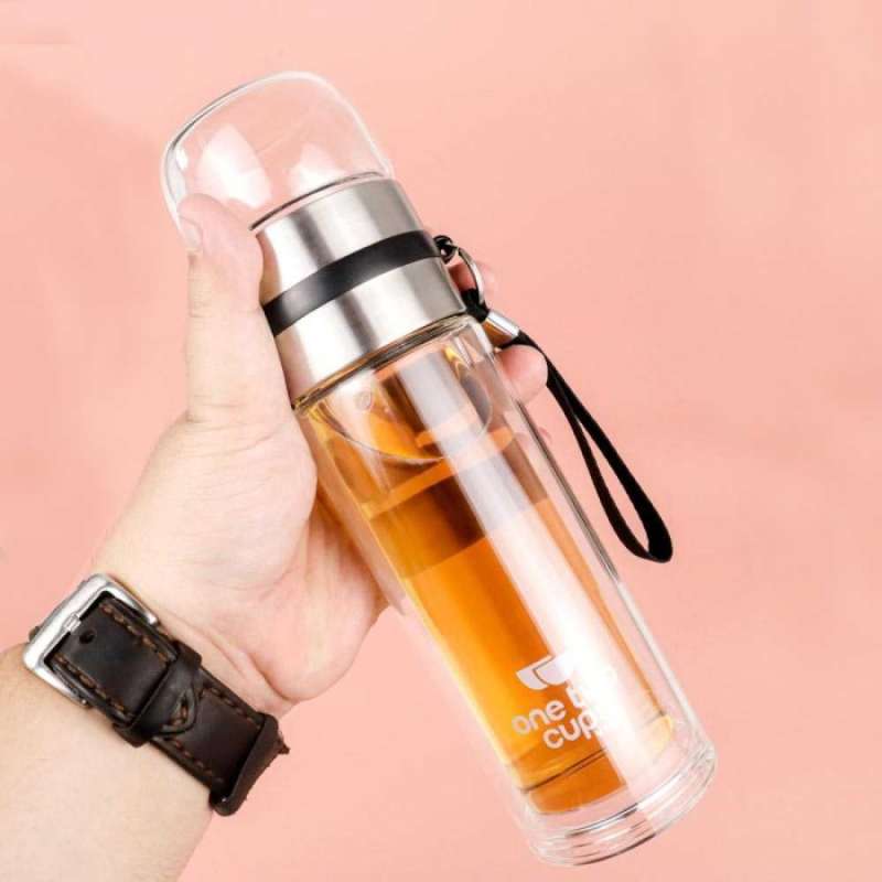 Promo Tumbler Kopi Teh Botol Minum Tea Portable Kaca Borosilikat ...