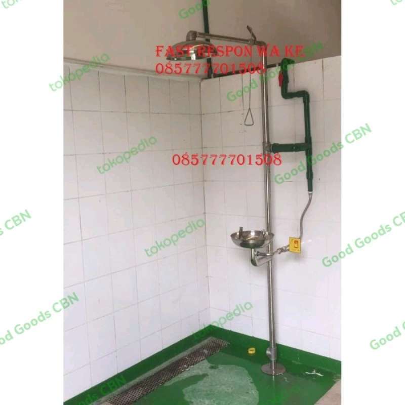 Promo Emergency Eyewash And Drench Shower Hand Operation Full Stainless Stel Diskon 33% Di ...