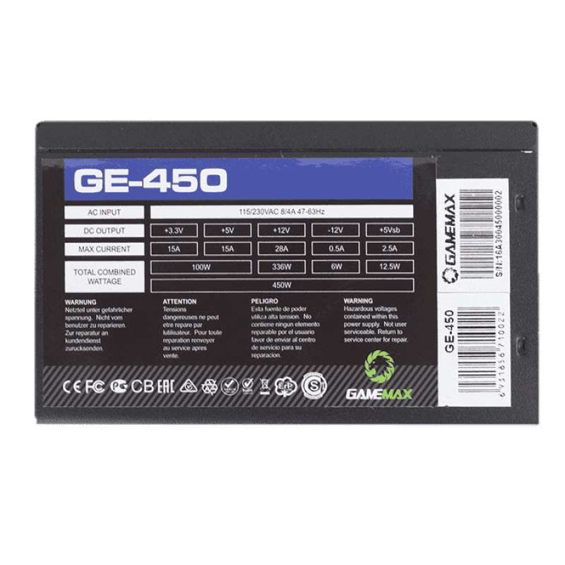 Jual Gamemax Ge-450 450w - 80+ Plus Certified Ge450 Psu Di Seller ...