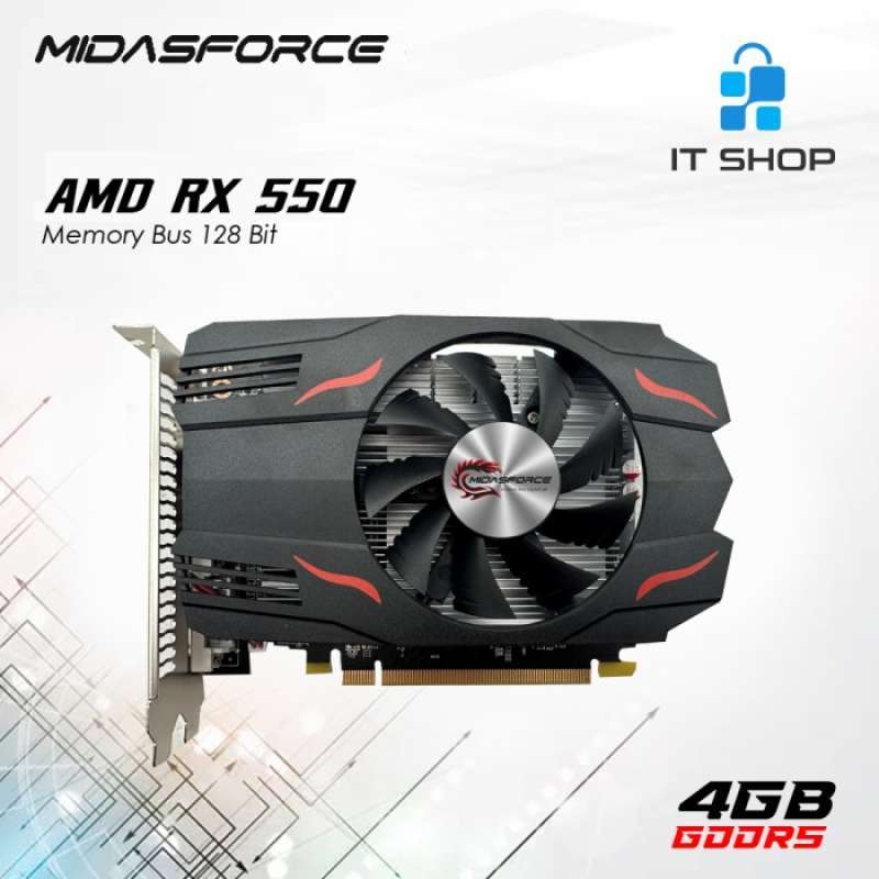 Jual Vga Midasforce Amd Rx 550 4gb Gddr5 128bit - Vga Midas Rx 550 Di ...