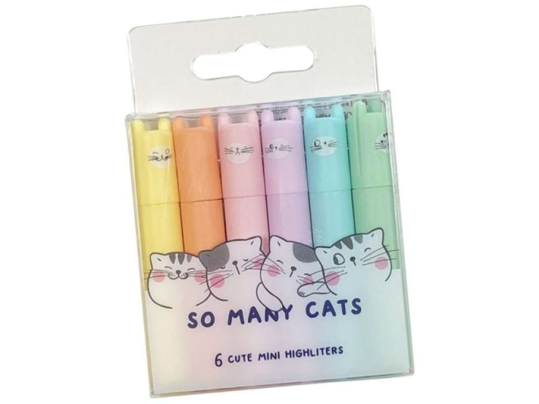 Jual M&g So Many Cats Cute Mini Highlighters 6c | Penanda Warna ...