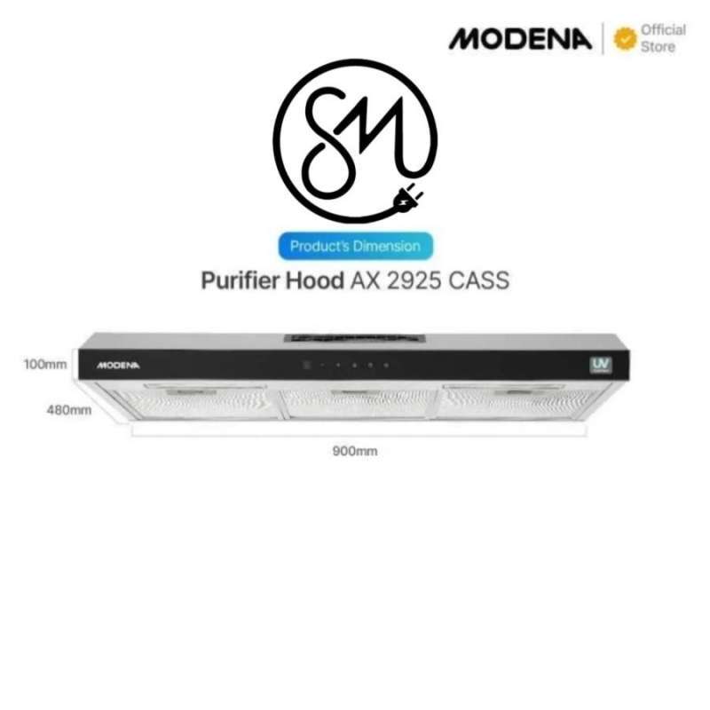 Jual Purifier Cooker Hood Modena Ax-2925 Cass Uv Steril 90 Cm Slim ...
