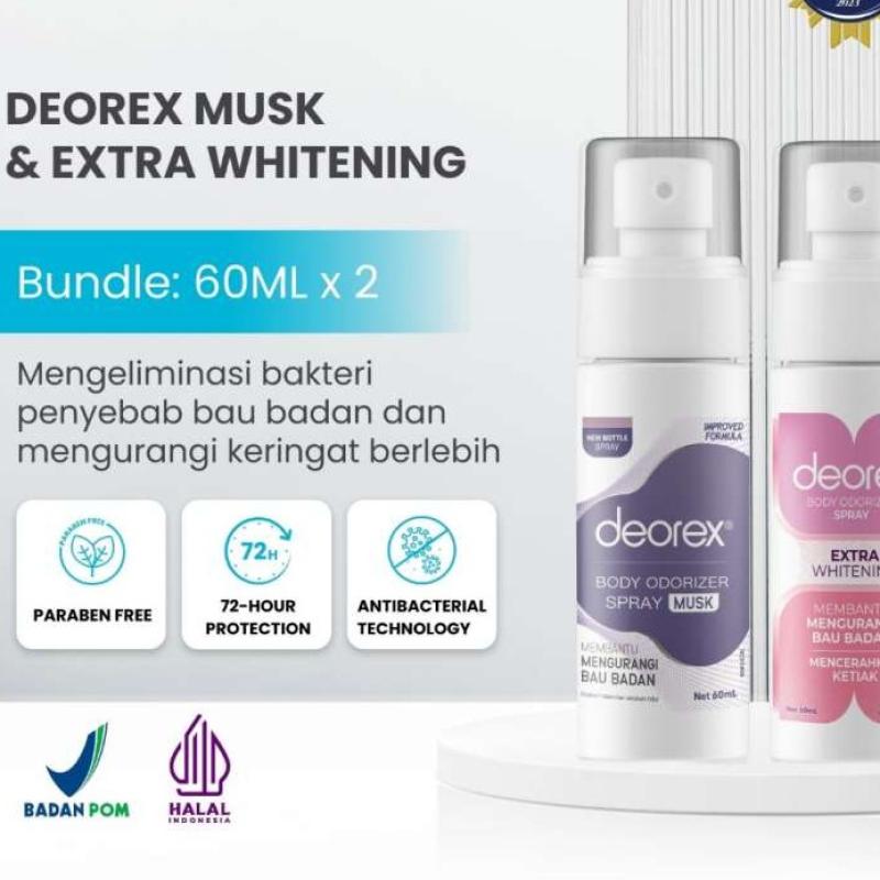 Promo Deorex-bundling Extra Whitening 60 Ml +deorex Musk Maksing ...