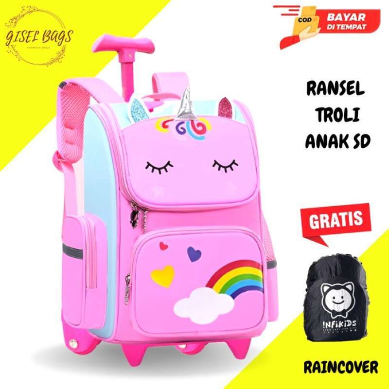 Promo Ter Trolley Anak Sekolah Sd Tas Koper Perempuan Anak Sd Gambar - 160492 Pink+rc - 8003 ...