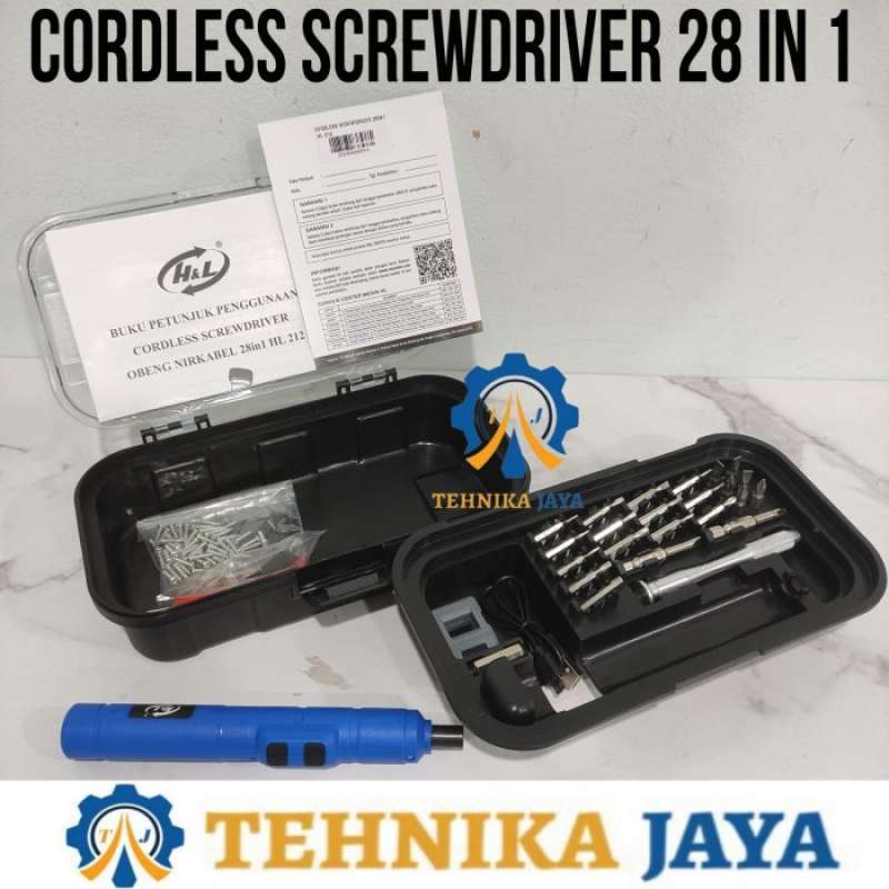 Promo Bor Cordless Screwdriver Hl 212 Full Set 28in1 Bor Obeng Set Diskon 23% Di Seller Kulee ...