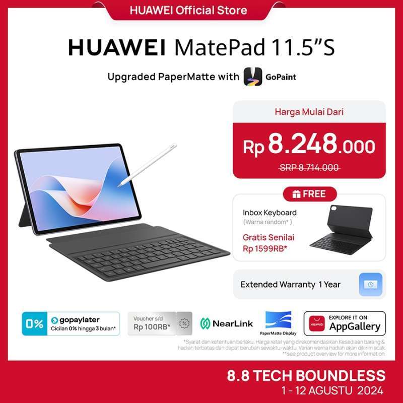 Jual Huawei Matepad 11.5 S 8/256gb Papermatte Tablet Harmonyos Garansi ...