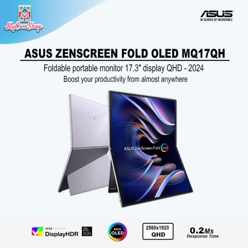 Jual Asus Zenscreen Fold Mq17qh Foldable Monitor 17.3 Oled Qhd Hdr 500 ...