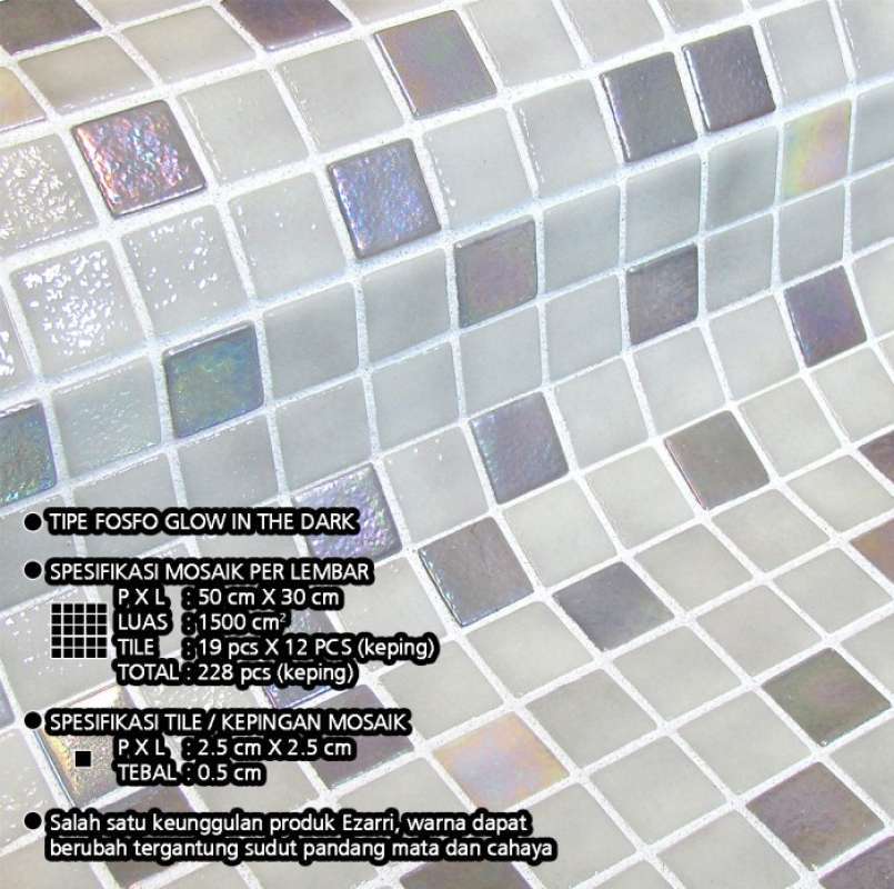 Jual Mozaik - Mosaic - Mosaik Kaca Ezarri Fosfo Serpens Buatan Spanyol ...