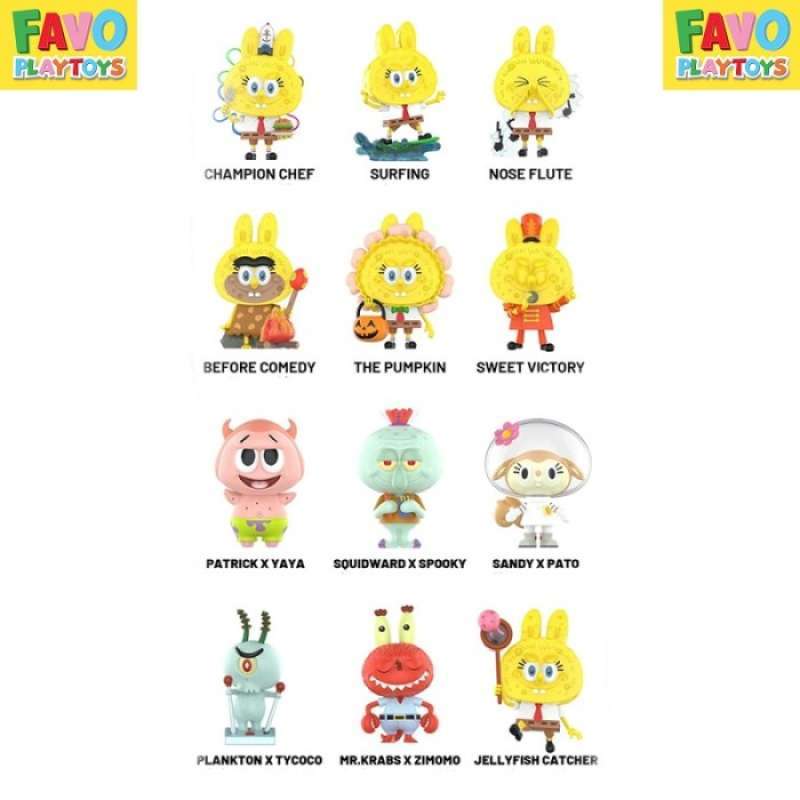 Promo POP MART Labubu - SpongeBob x The Monsters Series Blindbox Figure ...