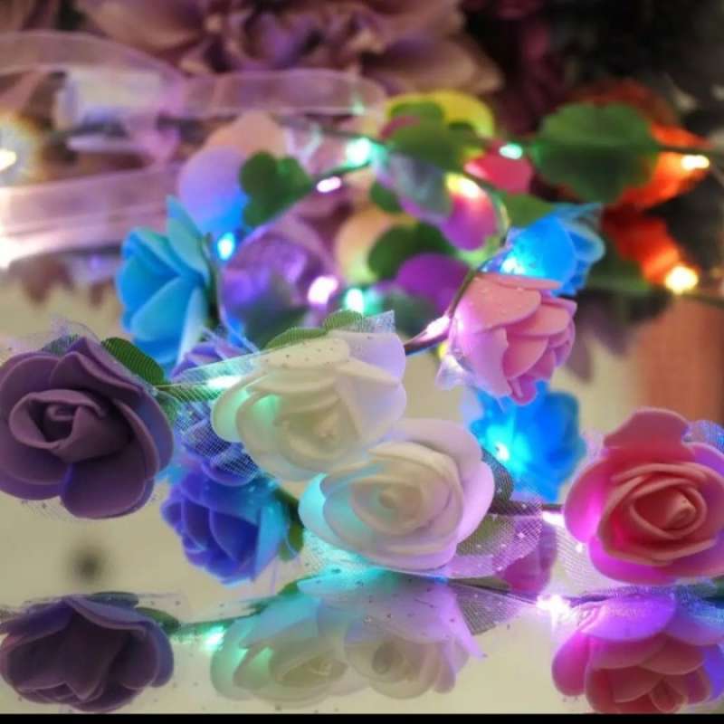 Jual Mahkota Bandana Bunga Lampu Anak - Bando Led Baterai Bando Anak Di ...