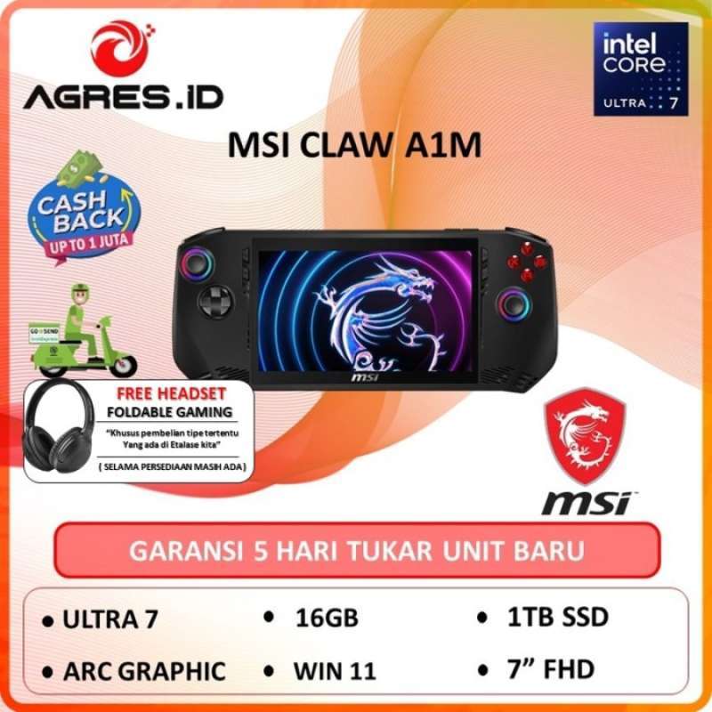 Jual Msi Claw A1m Ultra 7 155h 16gb 1tb W11 7 Inch Fhd 120hz Ips Di Seller Zenin - Cengkareng ...