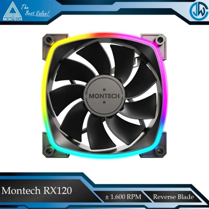 Jual Montech Rx120 Pwm - 120mm Argb Fan Case|reverse Blade|black ...