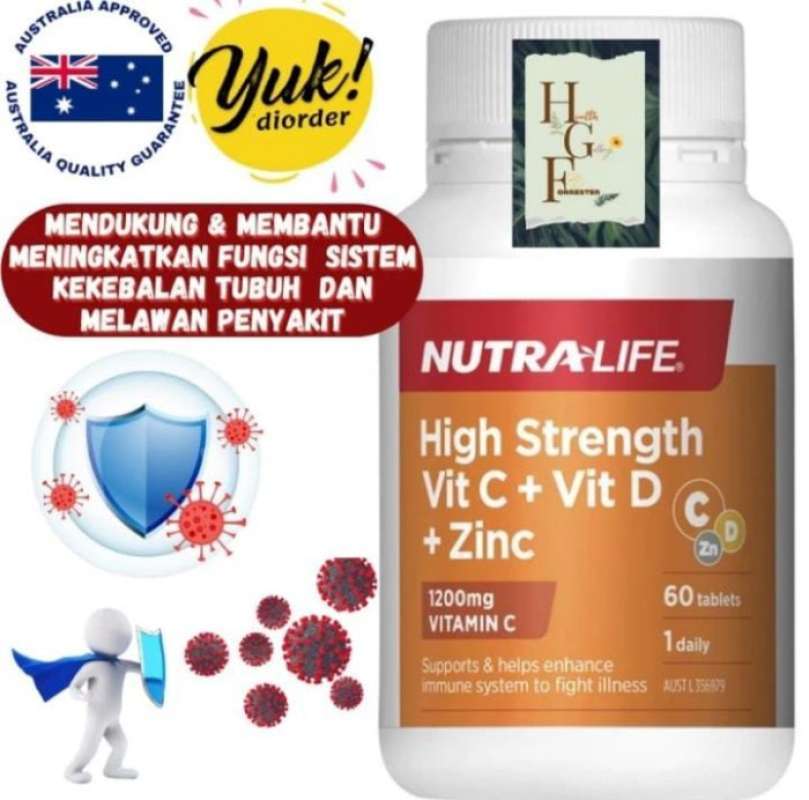 Promo Nutralife High Strength Vit C + Vit D + Zinc 1200mg Vitamin C ...