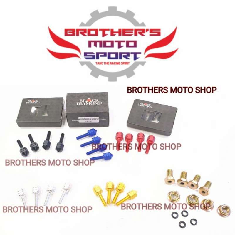 Promo Baut Windshield Black Diamond Baut Anti Jebol Nmax Aerox Lexi Xmax Adv Diskon 23 Di