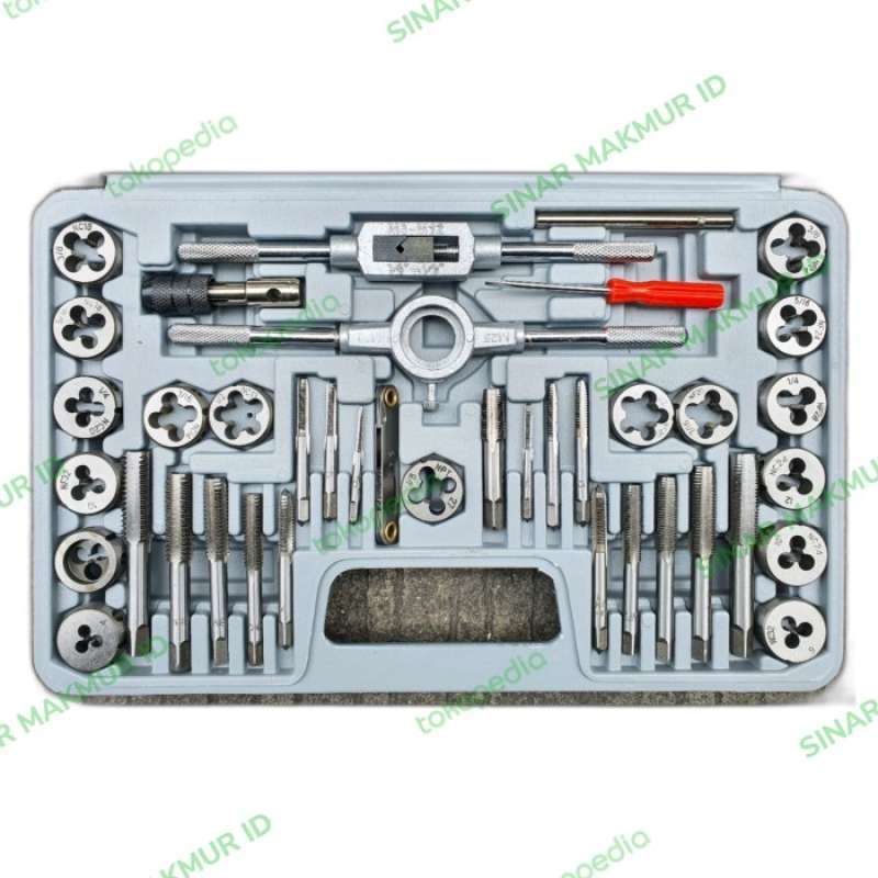 Promo Tap And Dies Skc 41pcs/set 1/8-1/2 Mata Senai Hand Tap 1/8-1/2 ...