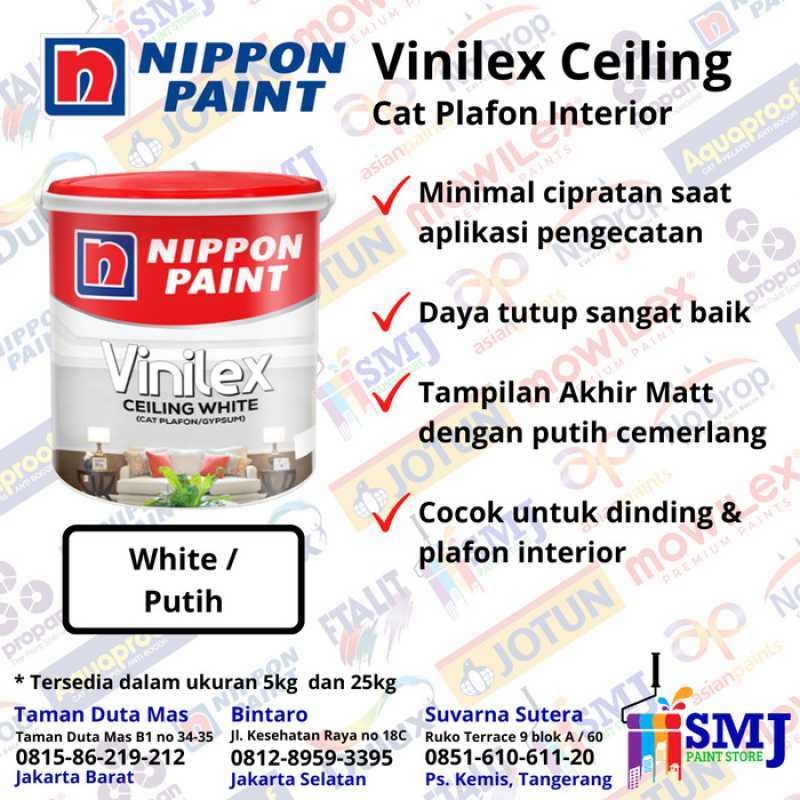 Promo Cat Plafon Gypsum Grc Vinilex Ceiling White 5 Kg Paint Diskon 23% ...