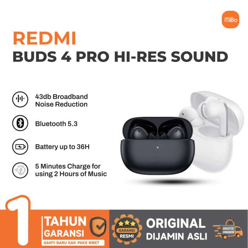 Promo Redmi Buds 4 Pro True Wireless Bluetooth Earphones TWS - Putih ...