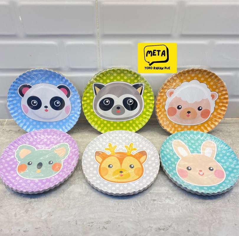 Jual PIRING KERTAS ULANG TAHUN / PIRING KERTAS MOTIF GAJAH ZEBRA PANDA ...