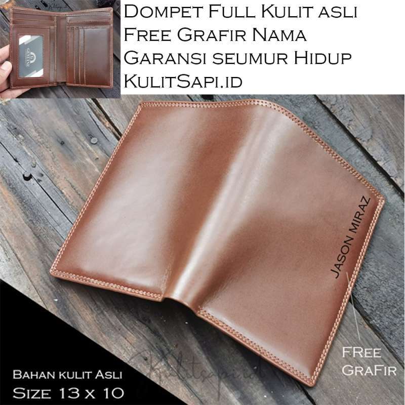 Promo Dompet Kulit asli Full tanggung Model berdiri vertical Free ...