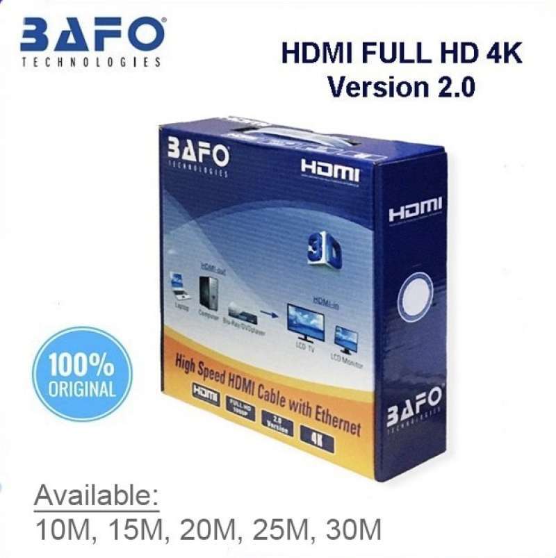 Jual Kabel Hdmi Bafo 4k Versi 2.0 10m 15m 20m 25 M 30m 40 M 50m ...