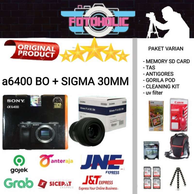 Promo Alpha A6400 Body + Sigma 30mmf1.4 / A6400 Kit 30mm/ A6400 Diskon 23% Di Seller Tuplens ...