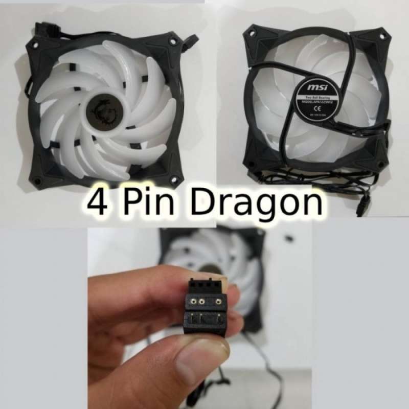 Jual Msi Addressable Rgb Argb Fan Rgb Two Ball Bearing 12cm Fan - 4 Pin ...