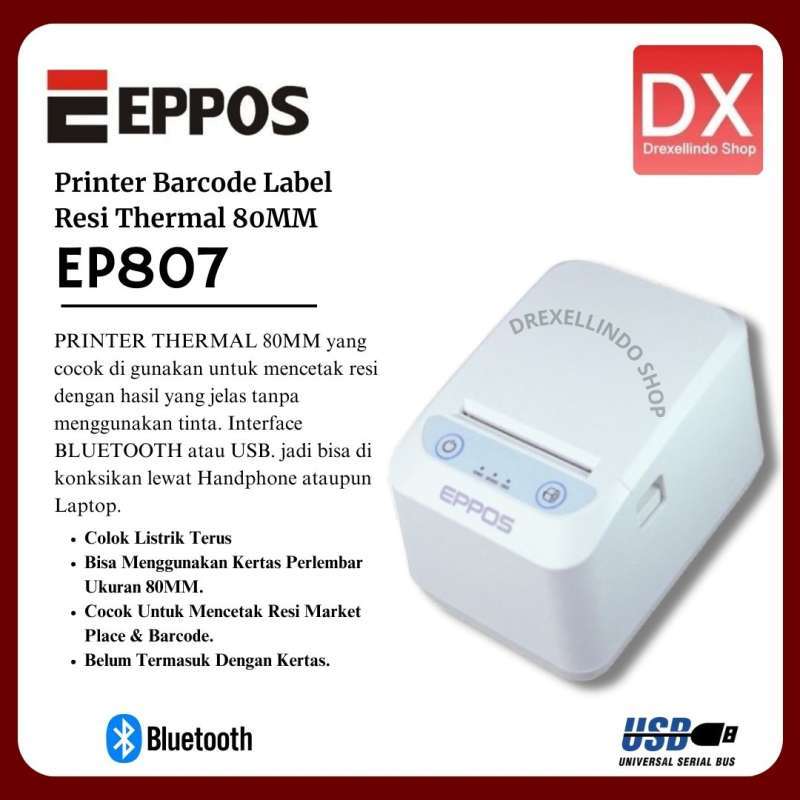 Jual Printer Barcode Label Resi Thermal Eppos Ep807 - USB Bluetooth ...