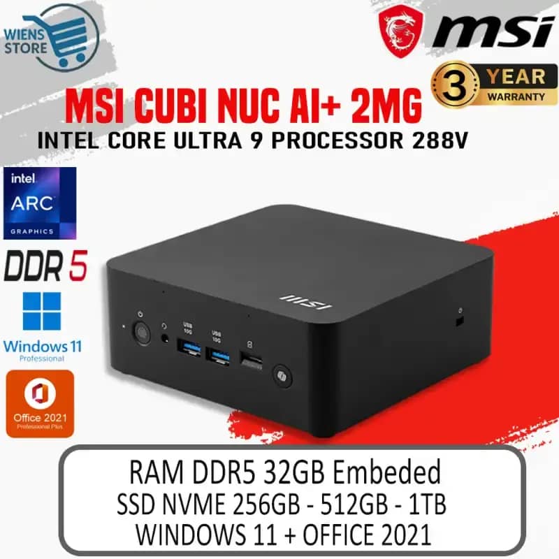 Jual Mini Pc Msi Cubi Nuc Ai+ 2mg Intel Core Ultra 9 Processor 288v ...