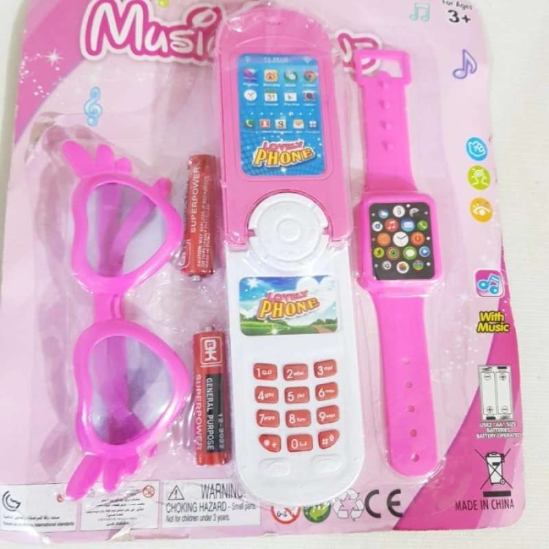 Jual 3in1 jam | kacamata | HP set MAINAN ANAK telepon lucu / HANDPHONE ...