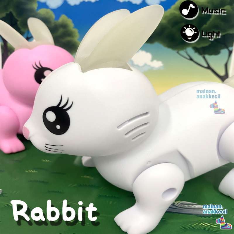 Jual Mainan Robot Kelinci Rabbit Lampu Musik Bisa Loncat Melompat Ekor ...