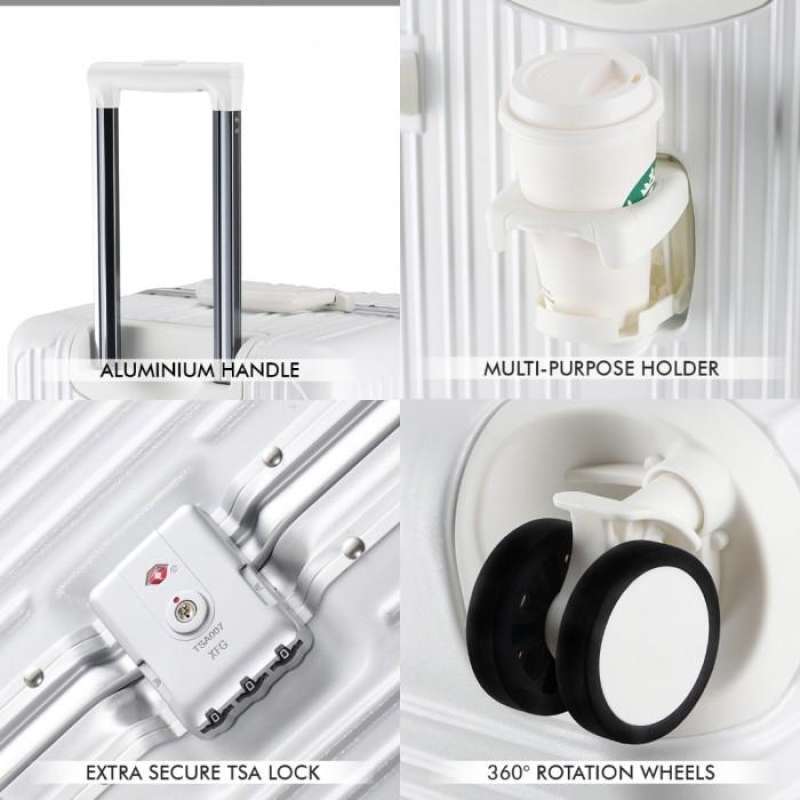 Promo Roaming Koper Bagasi Semi Aluminium Jumbo - R008 - White - 28 ...