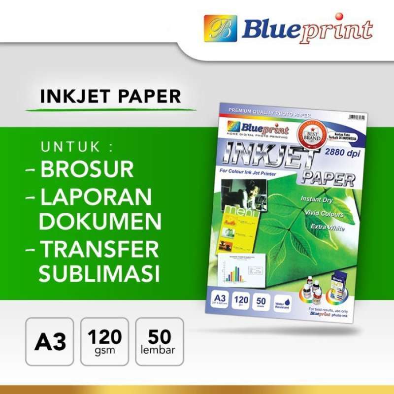 Promo Blueprint BP-IPA3120 Inkjet Paper - Kertas Inkjet A3 50 Lembar ...