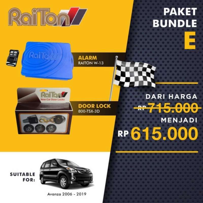 Promo Raiton Paket E Alarm & Kunci Pintu/door Lock Untuk Avanza/xenia ...
