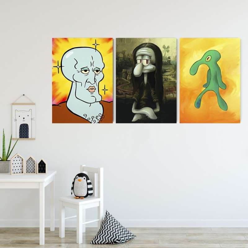 Jual Hiasan Dinding Lukisan Poster Mahakarya Squidward Spongebob Wall ...