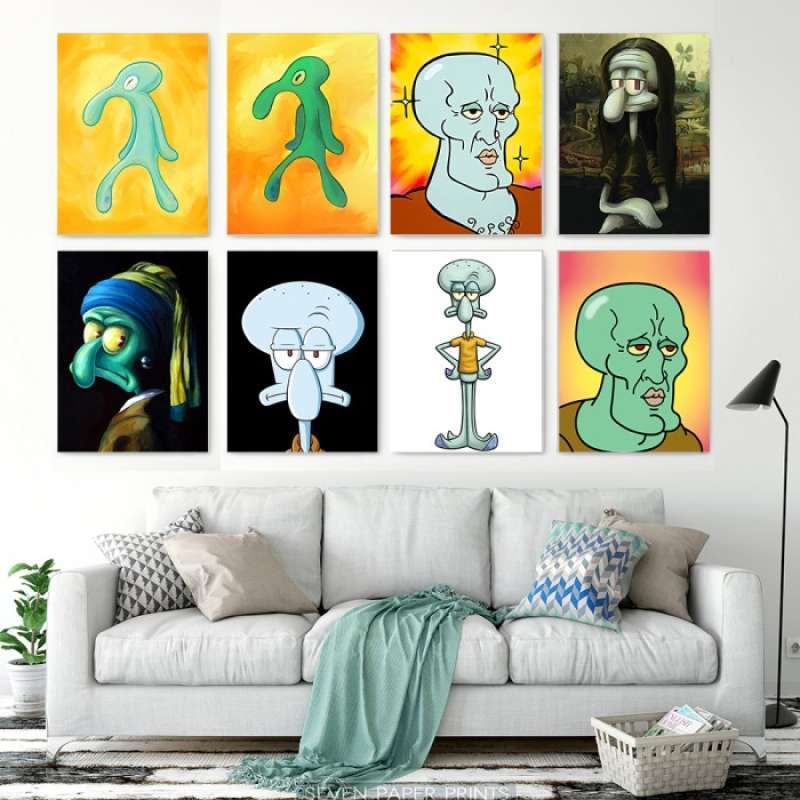 Jual Hiasan Dinding Lukisan Poster Mahakarya Squidward Spongebob Wall ...