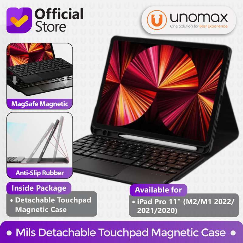 Promo Keyboard Case iPad Pro 11 (m2/m1 2022/2021/2020) Mils Touchpad Detachable Smart Cover ...