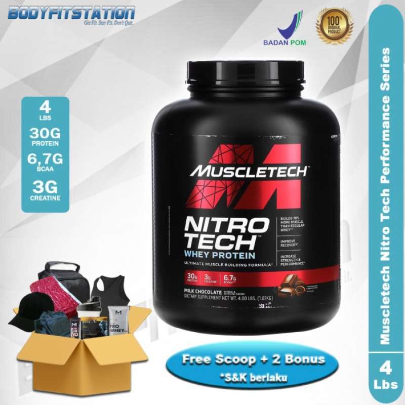 Promo Muscletech Nitro Tech 4 Lbs / 4lb 4lbs Iso Isolate Lb Nitrotech ...
