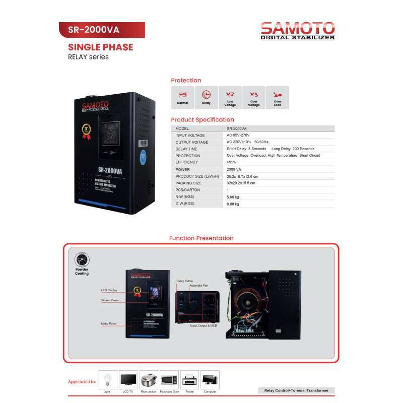 Promo Avr Stabilizer Samoto 2kva Stabiliser 2000va Stavol Listrik Smt ...