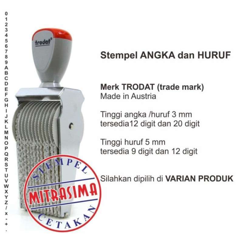 Jual Stempel Huruf Dan Angka Merk Trodat (trade Mark) Buatan Austria Di Seller Mitrasima Stempel ...
