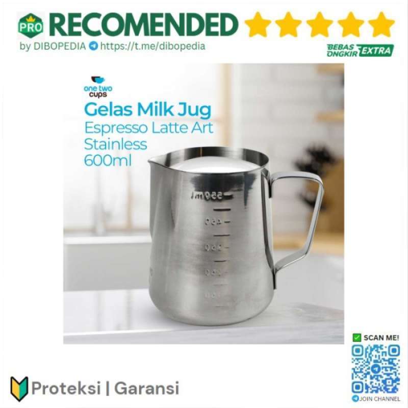 Promo OneTwoCups Gelas Pitcher Kopi Espresso Latte Stainles - Silver - 350ml Diskon 33% di ...