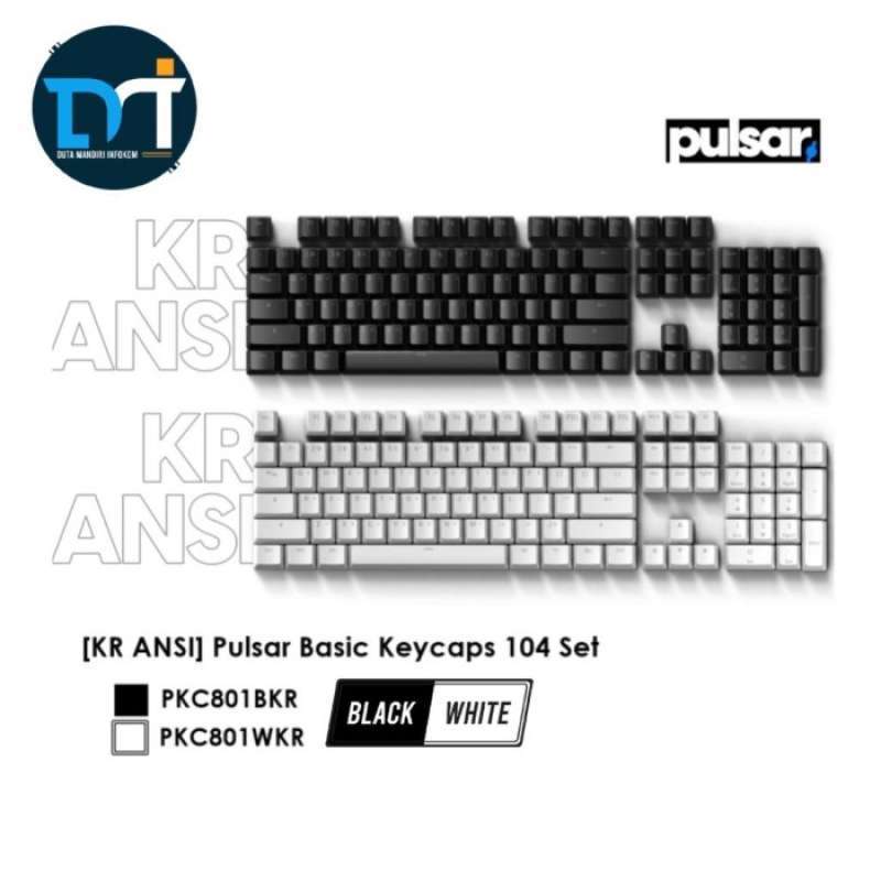 Promo Pulsar Basic US ANSI - ABS Doubleshot 104 Keys Set US KR Keycaps ...