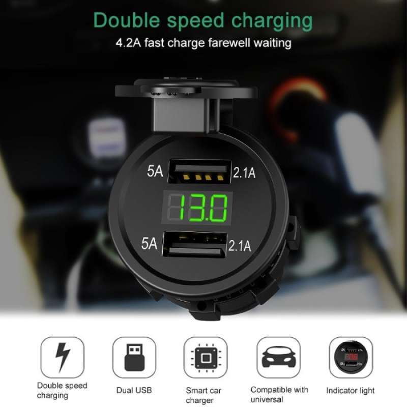 Jual Casan Hp Di Motor Usb Charger + Voltmeter Nmax Aerox Vario ...