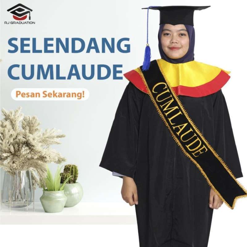 Promo Slendang Wisuda Beludru Polos / Selendang Bordir Cumlaude /Costem ...